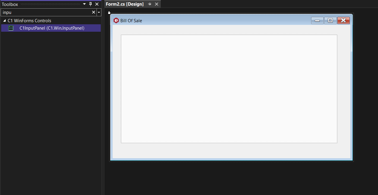 How To Create A Bill Of Sale Form Using Winforms Inputpanel Componentone