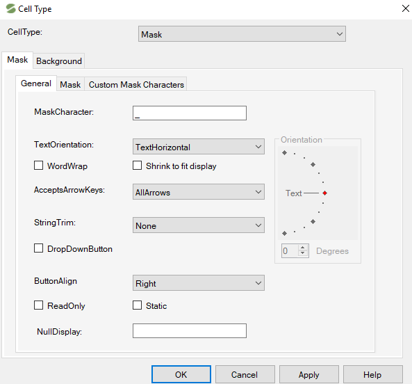 Mask Tab | Spread Windows Forms 18