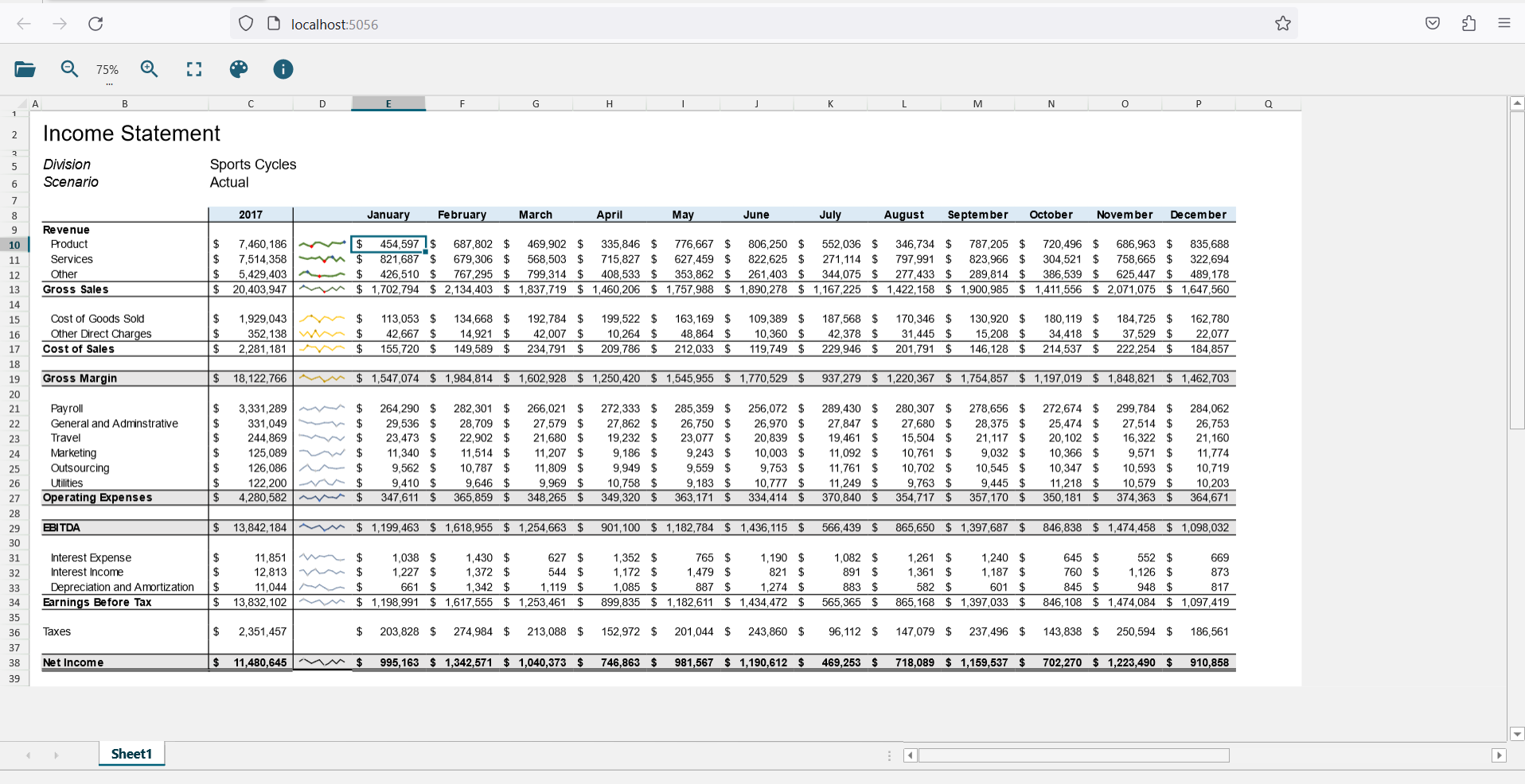 View Server Side Excel Xlsx In A Client Side Data Viewer Using Aspnet Gcdocuments
