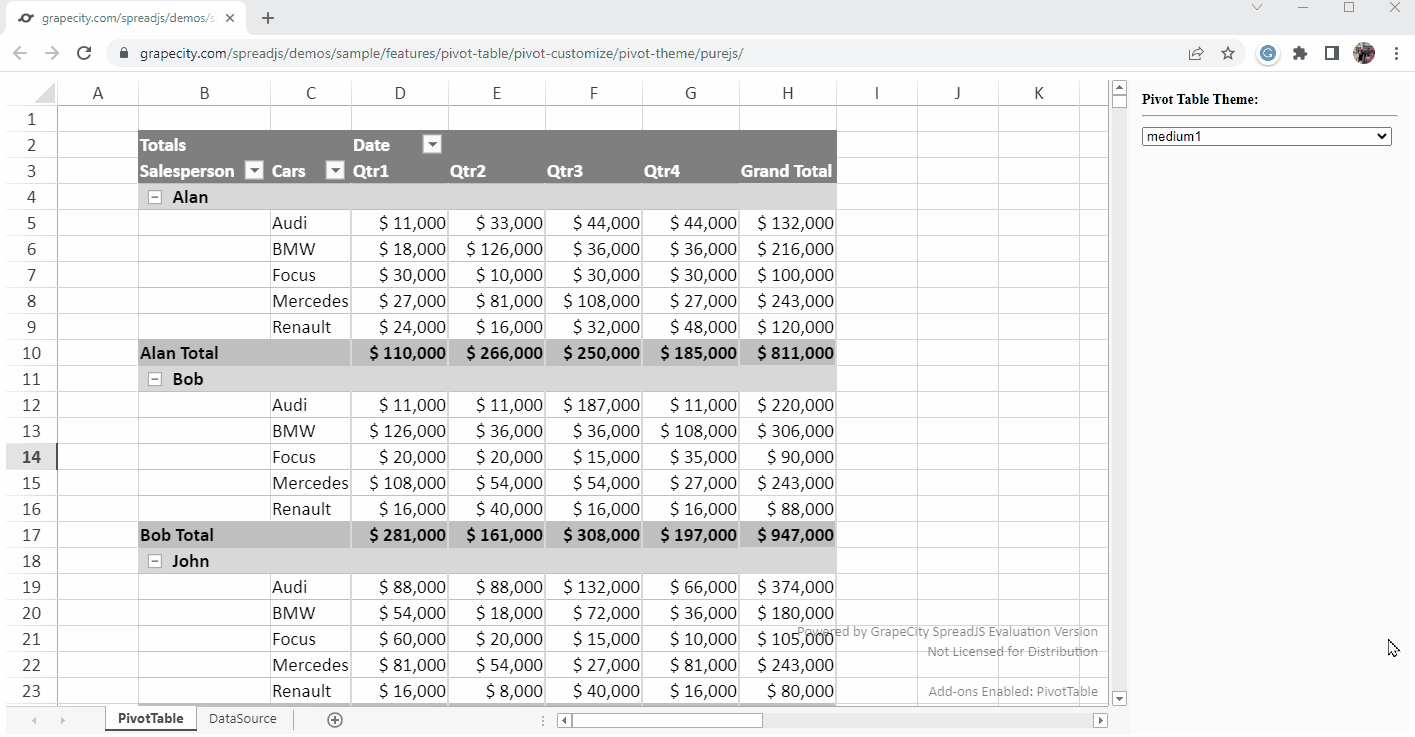 How To Add A Vue Pivot Table To Your Web Application Spreadjs