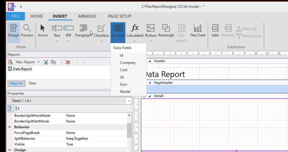 Working With Barcodes In Net Using Flexreport Componentone 8637