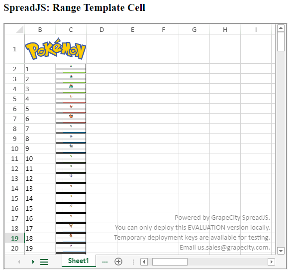 How To Use Range Template Cell Types In A Javascript Spreadsheet Application Spreadjs