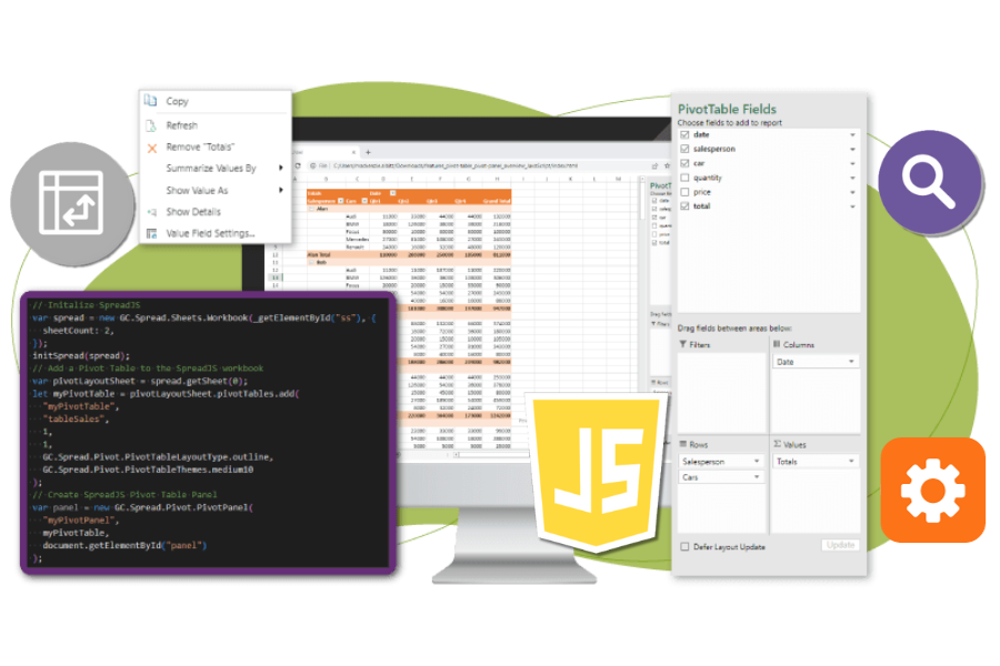 How To Add A Javascript Pivot Table To Your Web Application Spreadjs