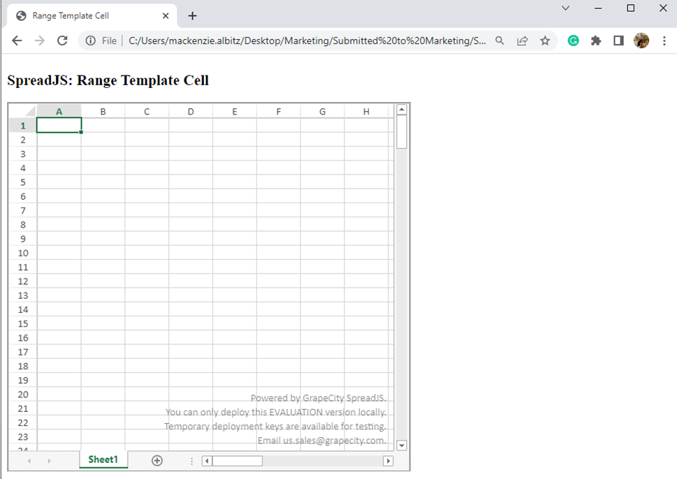 How To Use Range Template Cell Types In A Javascript Spreadsheet Application Spreadjs