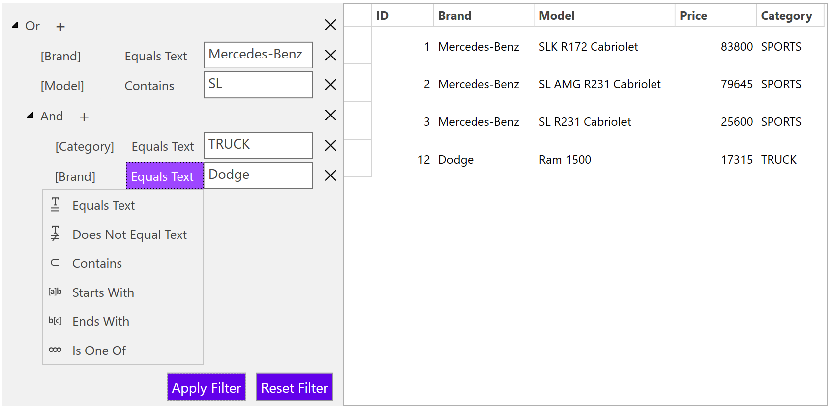 A Guide to Filtering a WPF DataGrid Using FlexGrid | ComponentOne