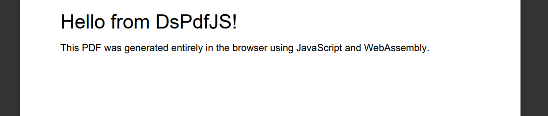JavaScript PDF Generation in the Browser using a Wasm Based API ...