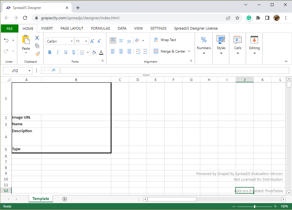 How To Use Range Template Cell Types In A Javascript Spreadsheet Application Spreadjs