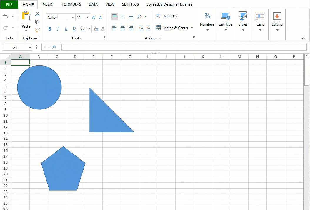 How To Use Shape Features In A Javascript Spreadsheet Application Spreadjs